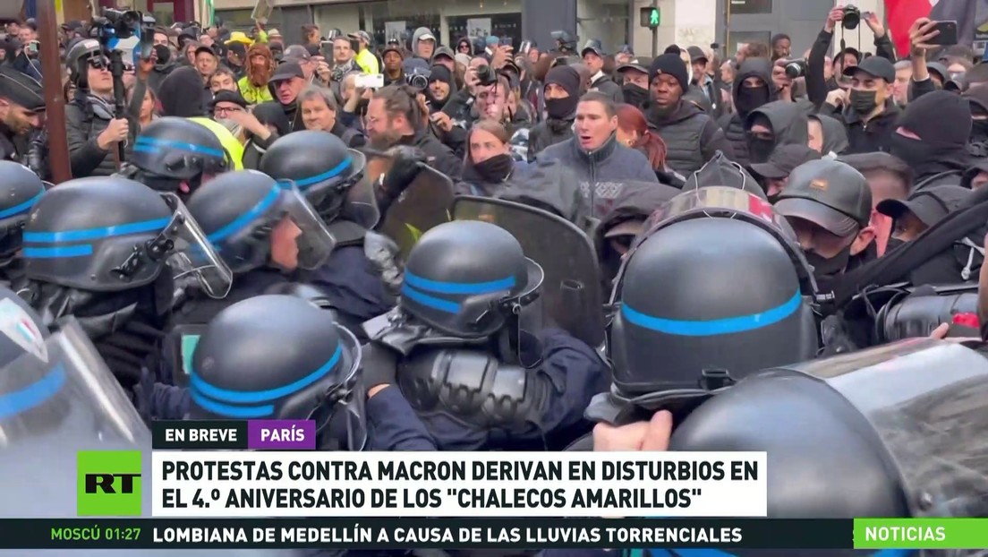 Protestas contra Macron derivan en disturbios en París en el cuarto ...