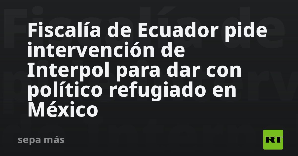 Fiscalía de Ecuador pide intervención de Interpol para dar con político ...