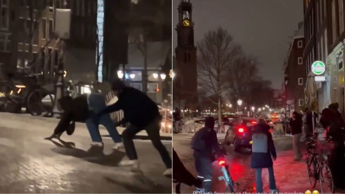 VIDEO: Fuerte invierno convierte a Ámsterdam en una gigantesca pista de ...
