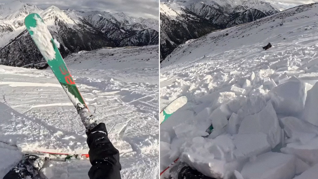 VIDEO: Esquiadora provoca accidentalmente una avalancha y es arrastrada ...