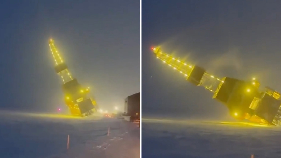 VIDEO: Una enorme plataforma petrolera se desploma en el hielo - RT